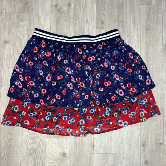 Justice | Bottoms | Justice Navy And Red Floral Girls Skirt | Poshmark